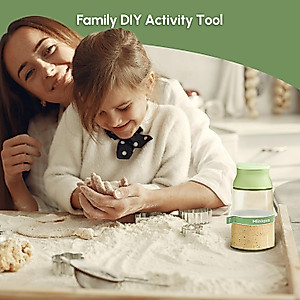 Miniqua Sourdough Starter Jar With Date Marked Feeding Band,Thermometer Strip,Silicone Fermentation Lids,Build-in Measuring Cup,Sourdough Starter Kit for Sourdough Bread Baking(20Oz/560ml)