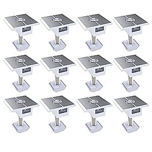 Copgge Solar Panel Middle Clamps Aluminium Solar Panel Mount Mid Clips Solar Panel Center Clamp Solar Mounting Bracket Roof Mount Clamps Solar Rail Mounting System Install Hardware (30mm Pack of 12)