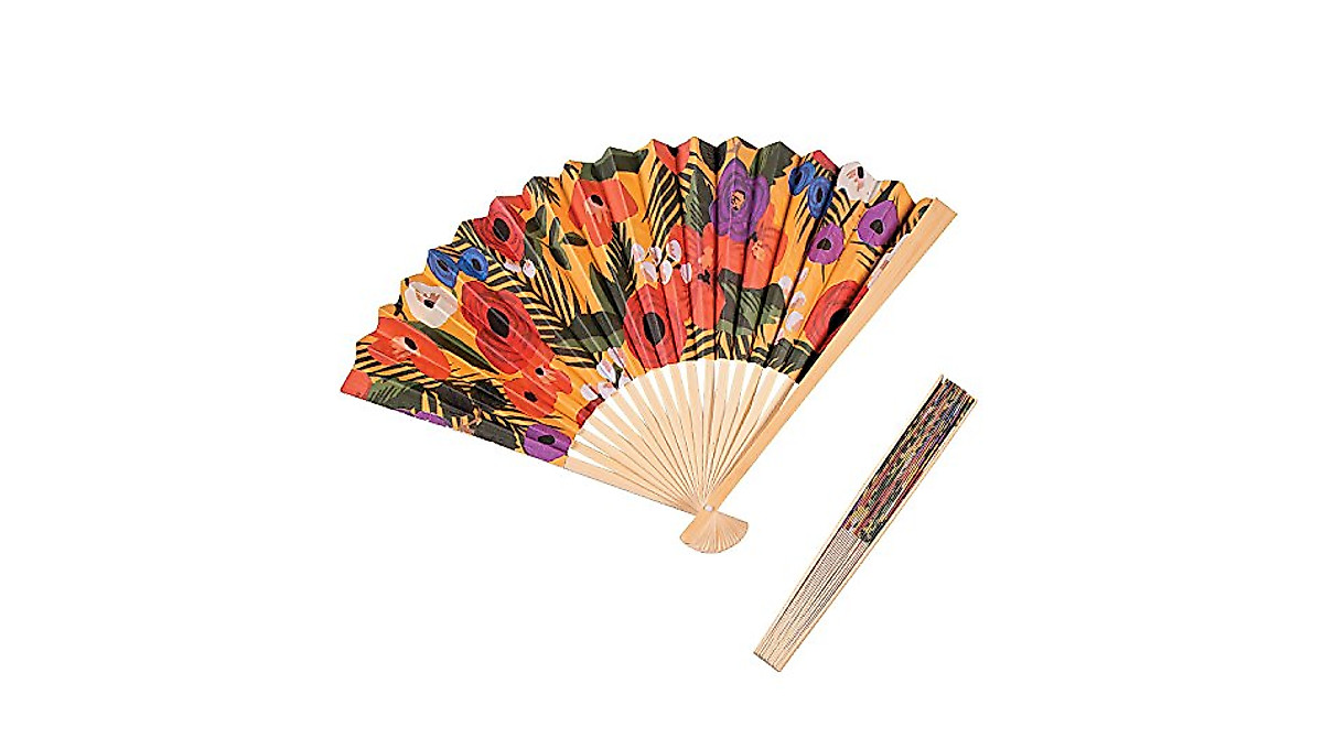 Havana Nights Folding Fans - Set of 12 for Cuban Party Decor