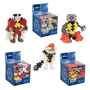 PLUS PLUS Set of 9 Mystery Makers, Stem Building Toy, Party Favor Gifts, Interlocking Mini 3D Puzzle Blocks for Kids - Robots