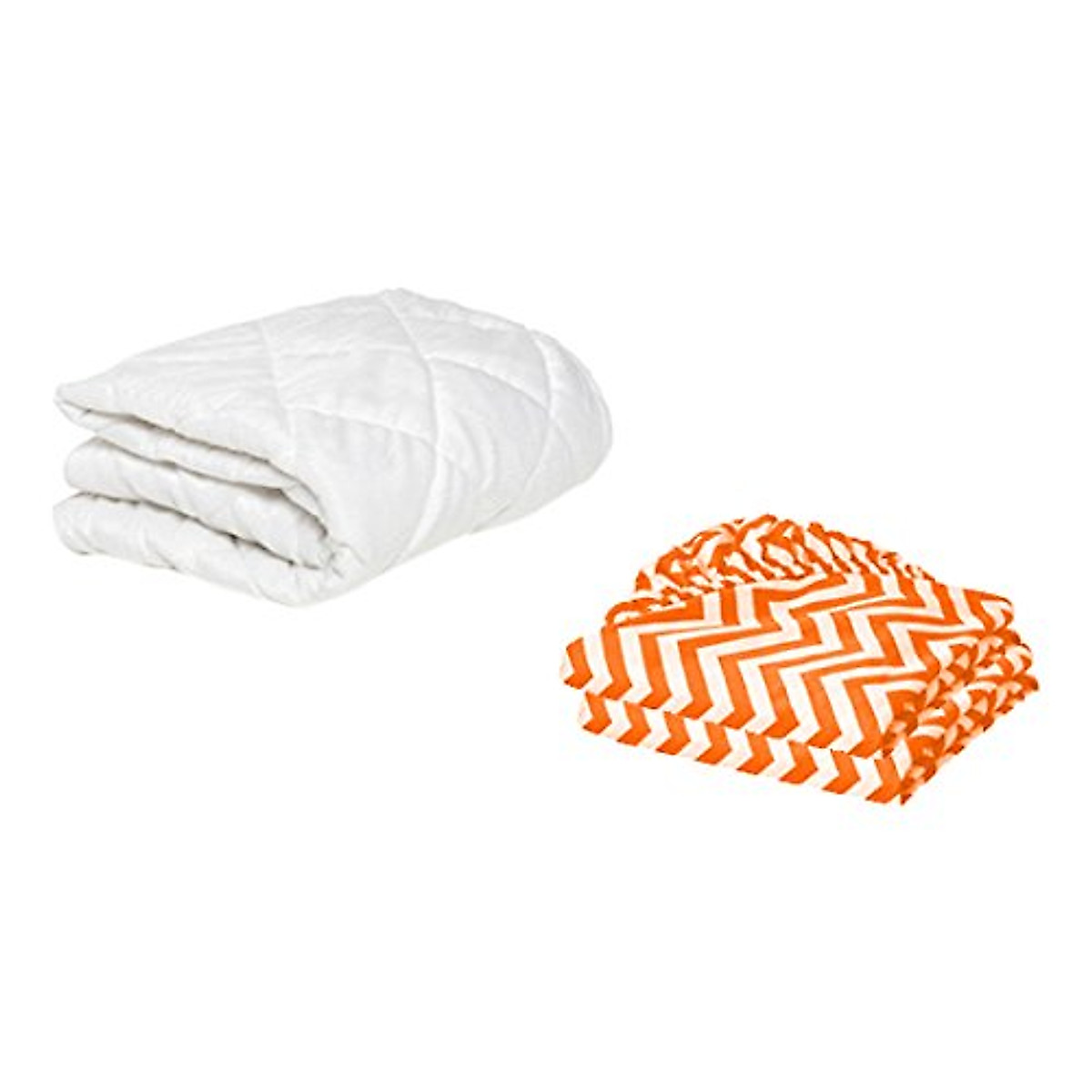 BKB Toddler Mattress Protector and 2 Chevron Sheets, Orange