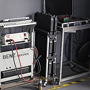 FUTURELAB Portable Folding Service Cart - 3 Tier 330LBS Capacity - Rolling Cart Utility Cart Foldable Cart with Wheels for Warehouse Home Workshops Garages Restaurants Offices