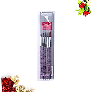 Beavorty Nail Art Pen Brush Set 5pcs Nail Detail Brushes for Nail Nail Supplies for Salon