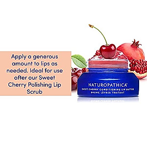 Naturopathica Sweet Cherry Conditioning Lip Butter - Nourishing Lip Treatment w/Pomegranate & Jojoba - Vegan, Made in USA, 0.5 oz. (15 ml)