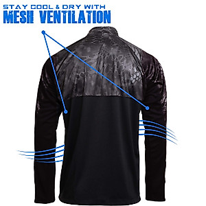 Kryptek Men's Zephyr 1/2 Zip, Neptune/Black, XL