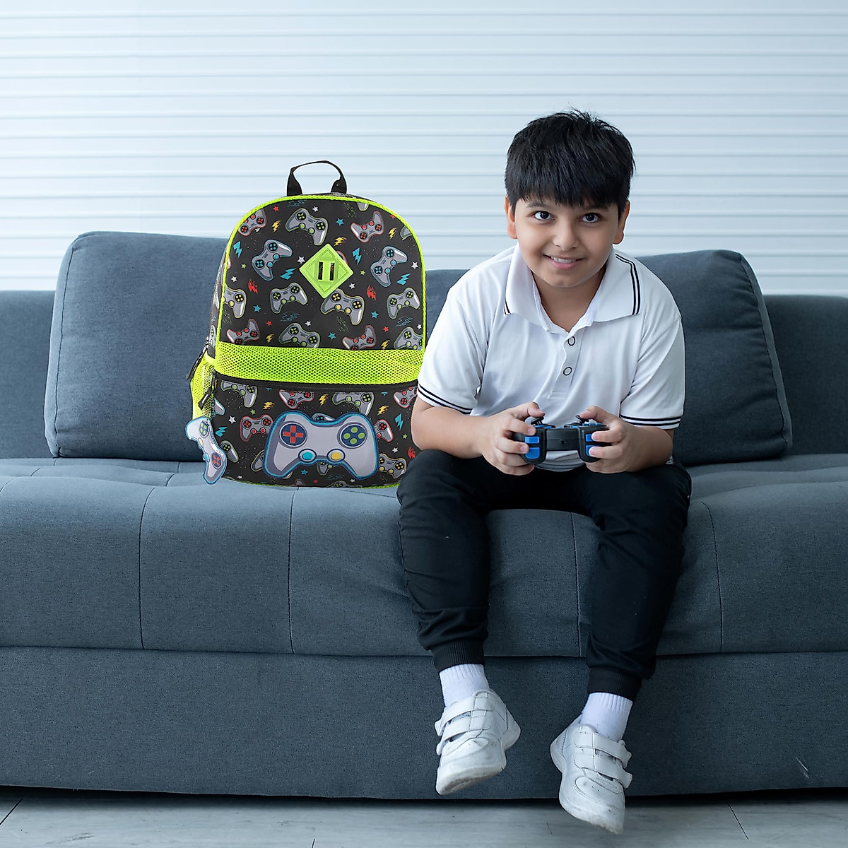 Trail maker Boy's 6 in 1 Backpack With Lunch Bag, Pencil Case, and Accessories