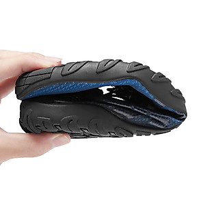 Racqua Mens Water Shoes Lightweight Barefoot Quick Dry Aqua Shoes Gradient Sports Shoes Beach Swim Surf Shoes Navy/Black 12 Women/11 Men