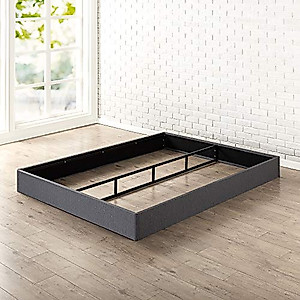 ZINUS Upholstered Metal and Wood Box Spring, 7.5 Inch Mattress Foundation, Easy Assembly, Fabric Paneled Design, Queen