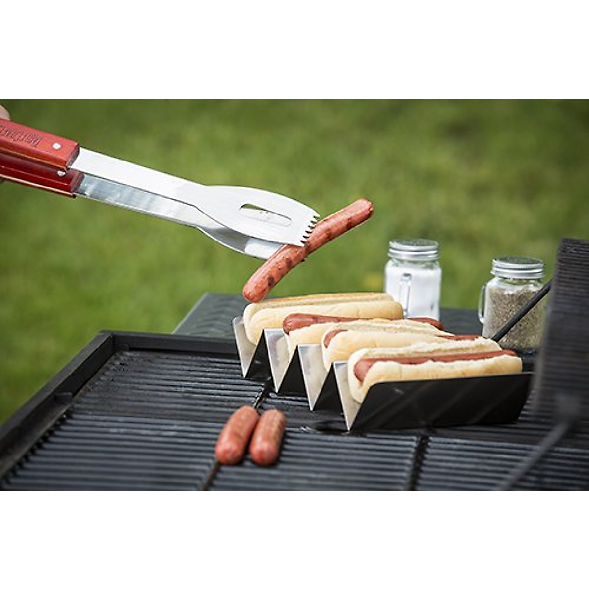 TableCraft BBQ Stainless Steel Hot Dog Prep Tray, Silver, Medium