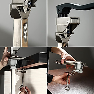 Erinaik Commercial Can Opener Heavy Duty for #10 Cans, 23.2” Manual Table Can Opener with Plated Steel Base for Large Cans Up to 18” Tall, for Restaurant Hotel Bar Compatible with Edlund