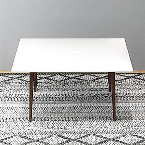Allora 47" Mid-Century Modern Universal Top Rectangle Modern Wood Dining Table for Kitchen, Dining Room in Walnut and White
