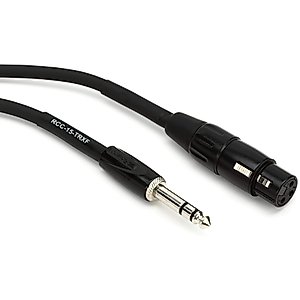 Roland Black Series Interconnect Cable, 1/4-Inch TRS to XLR (Female), 15-Feet