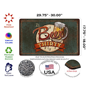 Toland Home Garden 800208 It's Beer Thirty Man Cave Door Mat 18x30 Inch Drink Outdoor Doormat for Entryway Indoor Entrance