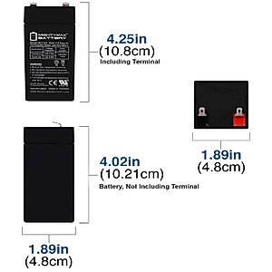 Mighty Max Battery 4 Volt 4.5 Ah SLA Replacement Battery for Leoch LP4-4.5 - 3 Pack