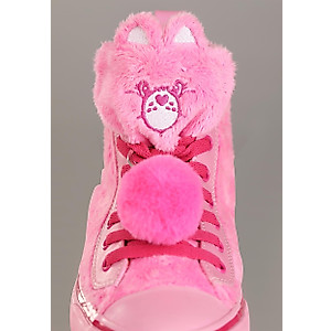 Care Bears Adult Pink Cheer Bear Shoes with Faux Fur and Embroidered Details (US Footwear Size System, Adult, Women, Numeric, Medium, 5)