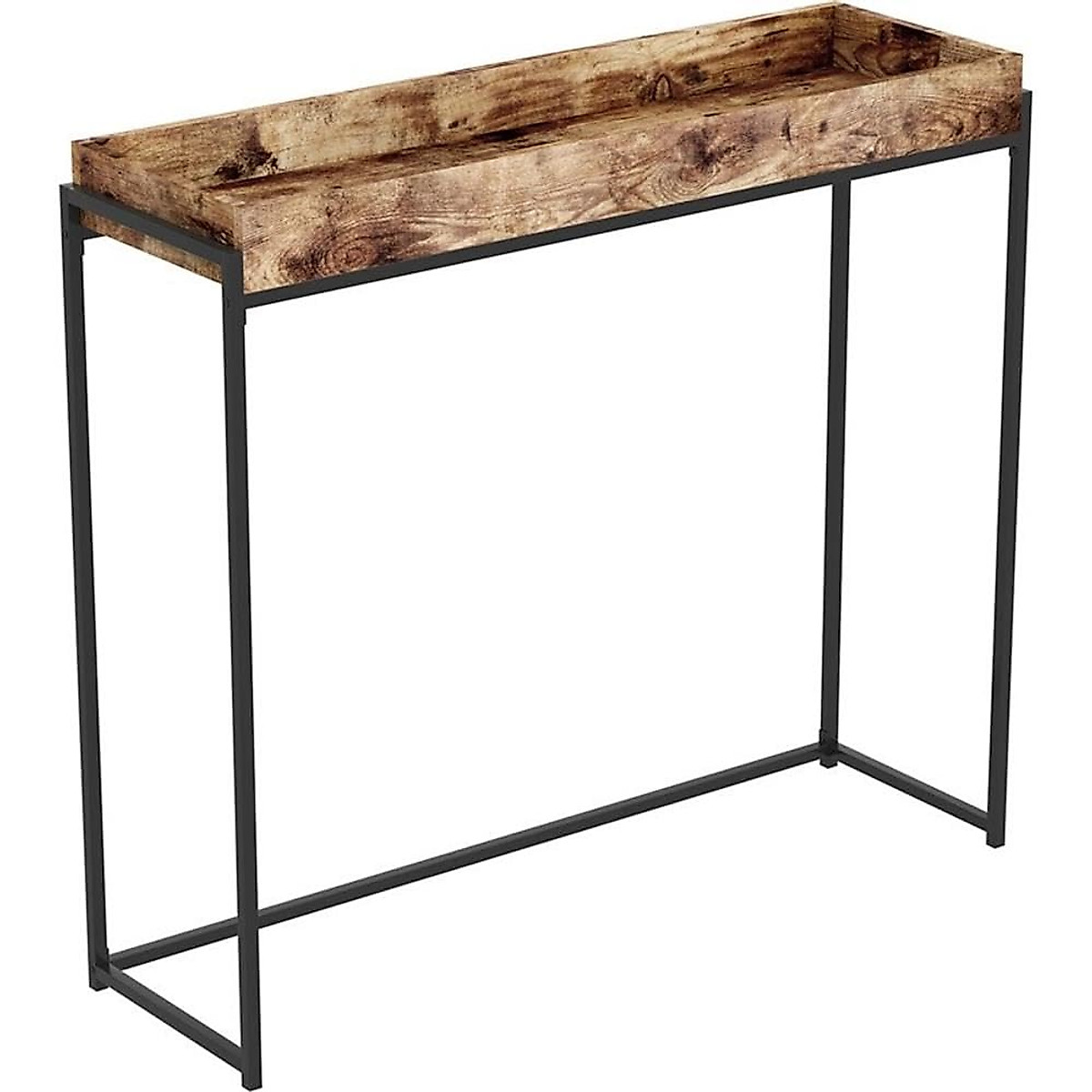 Safdie & Co. Table 35L Brown Reclaimed Wood Sunken Tray, 12D x 39.5W x 35.5H in
