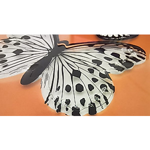 Butterfly Wall Stickers Decal, 36 PCS 3D Black and White Butterfly Stickers with Adhesive,Qyeaber Crystal Butterflies, Removable Art Mural for Baby Kids Bedroom