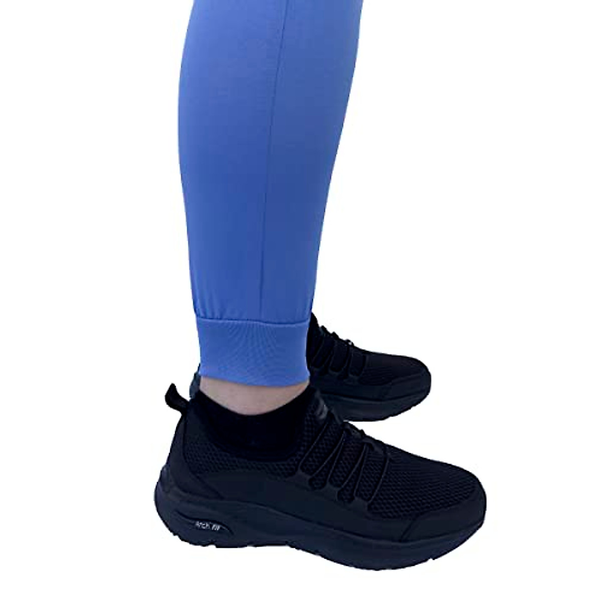 ANGIE UNIFORMS YOGAFLEX Tuck-in Top and Yoga Jogger Scrub Pants. Soft & Stretchy Tuck-in Set. (OLD BLACK, M)