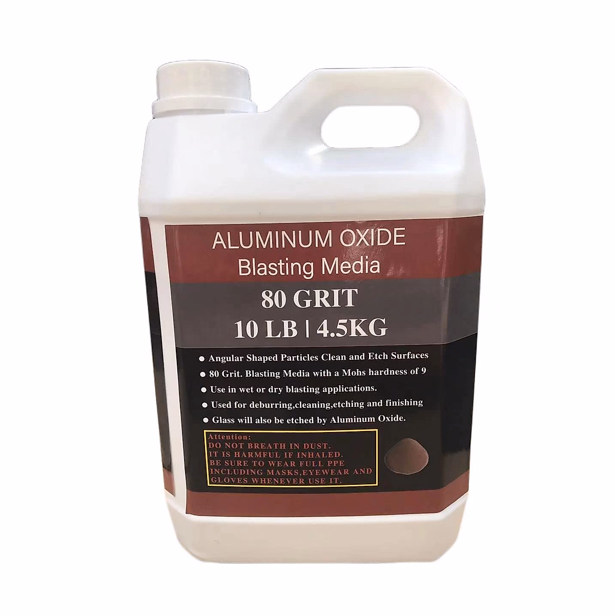 Aluminum Oxide - 10 LBS - Medium to Fine Sand Blasting Abrasive Media for Blasting Cabinet or Blasting Guns. #80 GRIT
