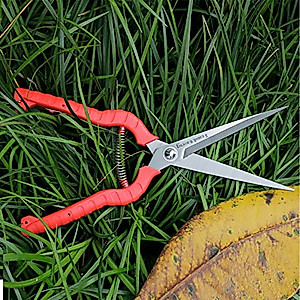 TOOLTENG Extra Long Stainless Steel pruners Bonsai Plant Trimming Scissors for thorny roses plant Flowers Harvesting Herbs Fruits or Vegetables prune corners dense areas Garden shears with sheath