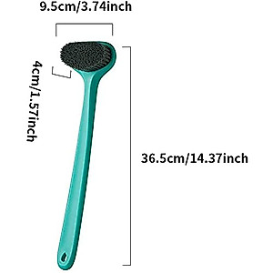 INGVY Dry Brushing Body Brush Improve Skin Health and Beauty Brushing Back Scrubber Gentle Exfoliation Bath Brush Long Handle Handheld Oval Head