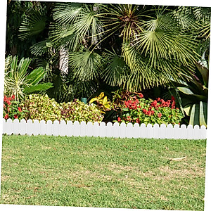 Happyyami 10 Pcs Outdoor Pet Fence Botanical Decor White Fence Pet Fences Garden Edging Plastic Fence Edgings Small Fence for Garden Dog Fence Outdoor Decorative Landscape Border Fringe Lawn