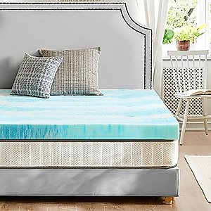 Air Mattress Full - 2 Inch Memory Foam Cooling Gel Swirl Infused Bed Topper for Back Pain, CertiPUR-US Certified