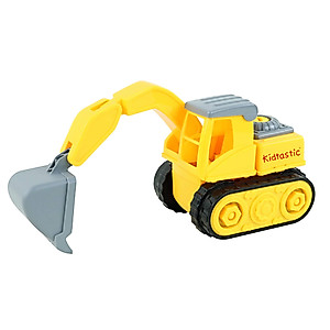 Kidtastic 3 Pack Construction Vehicles Trucks Toys Set, Take Apart STEM Learning Toy with Excavator, Dump Truck, Bulldozer, Tools and Drill Fun Educational Toy for Toddler, Girls and Boys