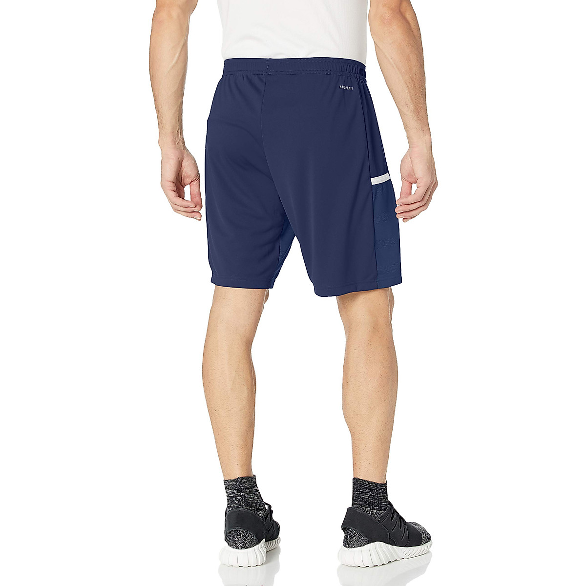 adidas Male Team 19 Knitted Shorts , Team Navy Blue/White , XL