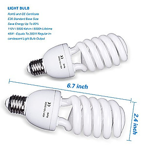 EMART Photography Umbrella Lighting Kit, 400W 5500K Photo Portrait Continuous Reflector Lights for Camera Video Studio Shooting Daylight (2 Packs)