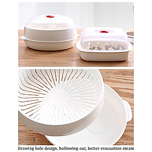 PYSUL Microwave Steamer for Vegetables, Veggie Steamer, Micro Cookware, Microwave Heating Bowl, Steamer for Cooking, Steamer Bowls for Microwave