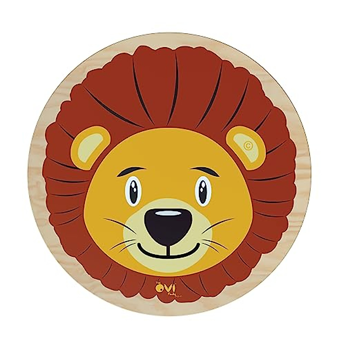 THE OVI FAMILY Kid’s Stool -12 inch Non-Slip Folding Step Stool,Wooden Chair, Lightweight Assembled Four-Legged Sitting Stool- Kitchen,Bathroom, Bedroom, Classroom, Playroom (Lion)