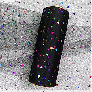 Yuanchuan Laser Glitter Tulle Rolls 6 inch x 10 Yards (30 feet) Pink Color for Table Runner Chair Sash Bow Pet Tutu Skirt Sewing Crafting Fabric Wedding Unicorn Halloween Party Gift Ribbon (Pink)