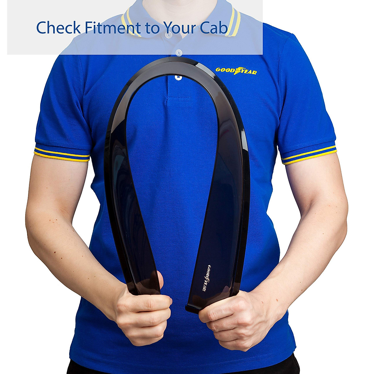 Goodyear Shatterproof Window Deflectors for Trucks Ford F250 F350 Super Duty 1999-2016 SuperCab, Tape-on Rain Guards, Window Visors, Vent Deflector, Vent Visor, Truck Accessories, 4 pcs- GY003196LP