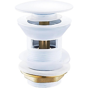 CekoCk Basin Plug pop up Sink Plug Sink Basin Plug Drain White Luxury Sink Pop Up Drain Stopper Basin Bathroom Lavatory Kitchen Bathtub Accessories Cap Washbasin Plug Brass
