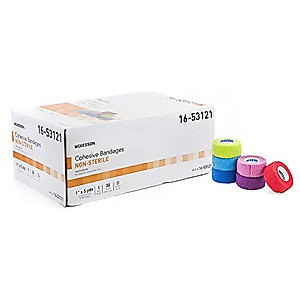 McKesson Cohesive Bandages, Non-Sterile, Latex-Free, Multi-Color, 1 in x 5 yd, 1 Count, 30 Packs, 30 Total