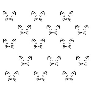 JUEKUI Set of 36 Cat Pattern Wall Decal Cat Lover Gift Nursery Decor Girls Room Decor Animal Art Vinyl Wall Sticker WS44 (Black)