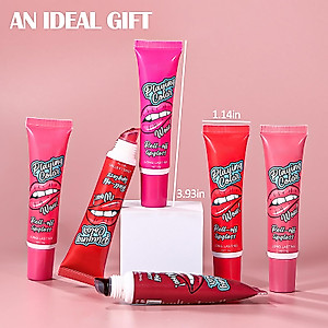 YBUETE 6 Colors Peel Off Lip Stain Lip Tint, Peel Reveal Lip Stain, Waterproof Long-Lasting Tear-off Lip Gloss, Peel Off Tattoo Lipsticks, Nonstick Cup Lip Gloss, Matte Nude Lip stain, Tattoo Magic Color Lip Set for Women Girl