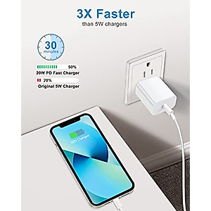 iPhone 14 13 12 11 Fast Charger[Apple MFi Certified], 2-Pack Apple Fast Charger 10FT Long USB-C to Lightning Cable with 20W USB C Wall Charger Block for iPhone 14/13/12/11 Pro Max/Mini/XS/XR, iPad