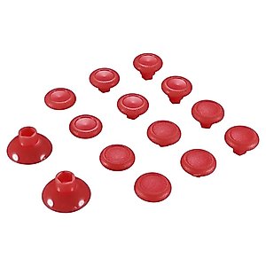eXtremeRate Red Plastic Bottom Removable Thumbstick Joystick for PS5 for PS4 All Model Controller, Replacement Parts Adjustable Height Analog Thumb Stick for Xbox One S X Elite Controller