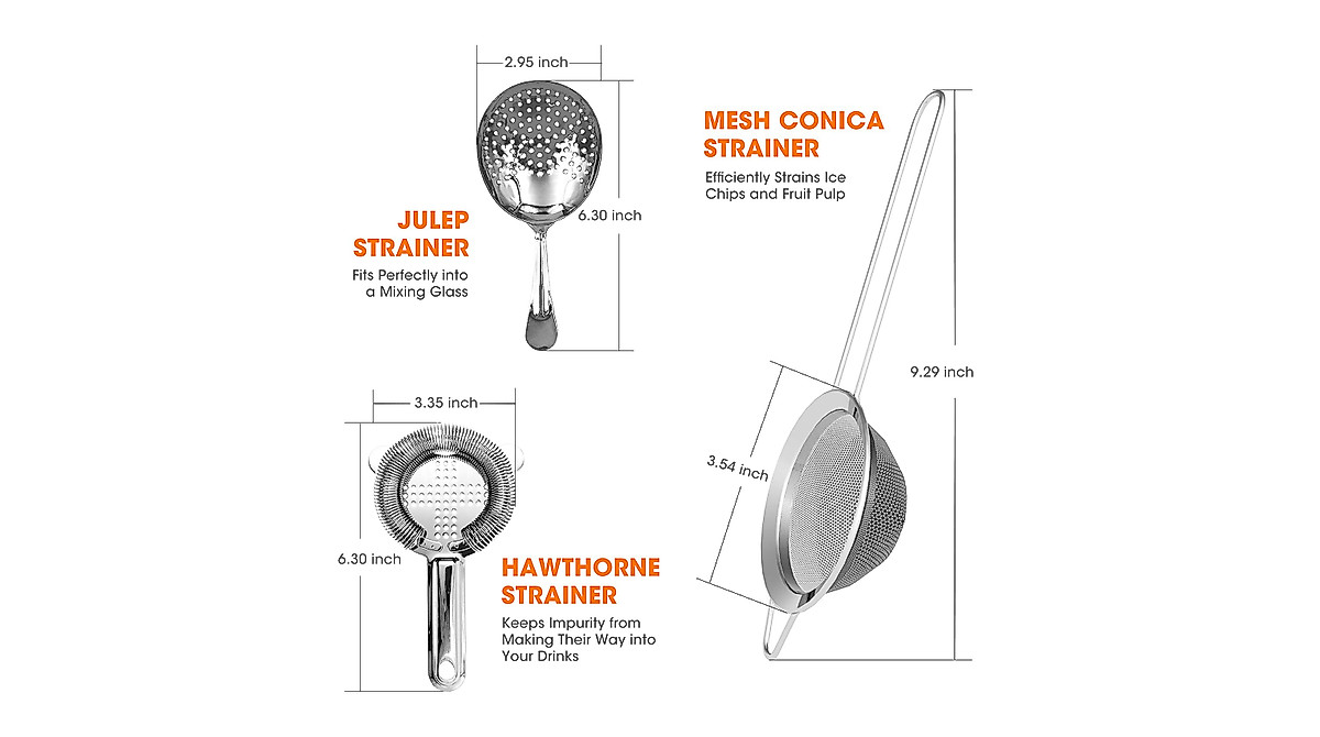 Premium Stainless Steel Cocktail Strainer Set