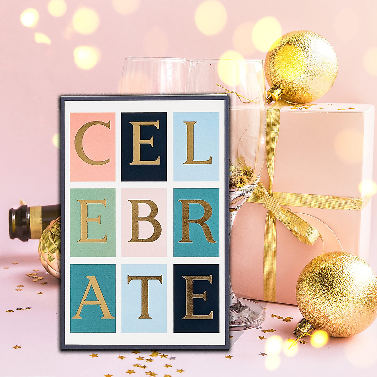 smart scribbles Happy Birthday Cards - 48 assortment Birthday Cards with Envelopes and Stickers - 4x6 Birthday Cards with Gold Foil - 6 Cards and 6 Stickers of Each Design - Total of 48