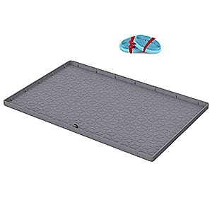 TALVADI Under Sink Mat - Under Sink Tray, 34"x22" Flexible Waterproof Silicone Under Sink Organizer with Drain Hole, Sink Cabinet Protector Mat for Kitchen & Bathroom