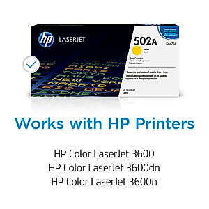 Original HP 502A Yellow Toner Cartridge | Works with HP Color LaserJet 3600 Series | Q6472A