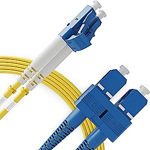 BEYONDTECH LC to SC Single Mode Fiber Patch Cord (Insensitive) - Duplex - 5M - UPC/UPC - 9/125um OS2 100G PureOptics Cable Series