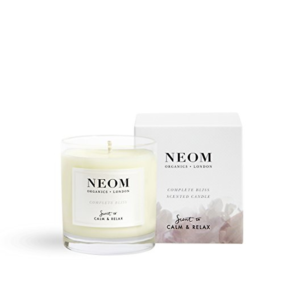 NEOM- Complete Bliss Scented Candle, 1 Wick | Blush Rose, Lime & Black Pepper | Essential Oil Aromatherapy Candle | Scent to De-Stress