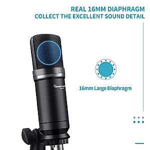 Hayner-Seek Podcast Studio Microphone Condenser Mic Podcast Equipment Bundle with 3.5mm Audio XLR Cable