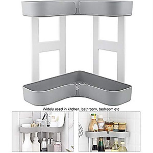 Bathroom Corner Shelf - Muti-Function Double Layers Corner Storage Shelf Rack Organizer for Bathroom Kitchen Bedroom
