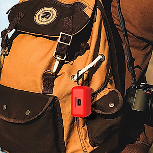 Geekria Silicone Case Cover Compatible with Sennheiser Momentum True Wireless 3 Earbuds, Earphones Skin Cover, Protective Carrying Case with Keychain Hook, Charging Port Accessible (Red)