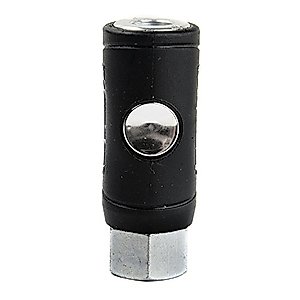 Rapidair K7220 Push Button Safety Air Quick Coupler, 1/4 FNPT, Black